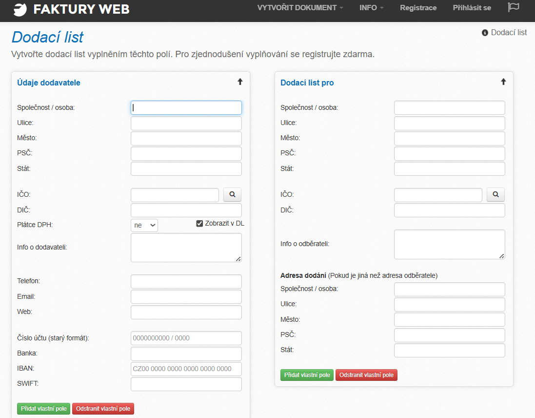 Dodací list – vzor, online, ke stažení - Vdenik.cz